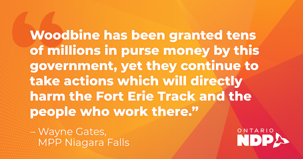MPP Gates advocates for government to stand up for Fort Erie Racetrack ...